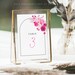 Hot Pink Floral Table Number Template, Blush Bubblegum Pink Table ...