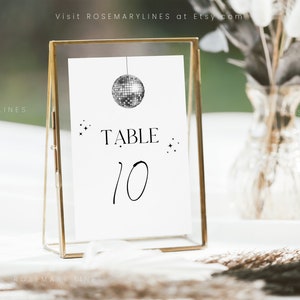 Disco Table Number Template, Retro Table Numbers, Disco Ball Table ...