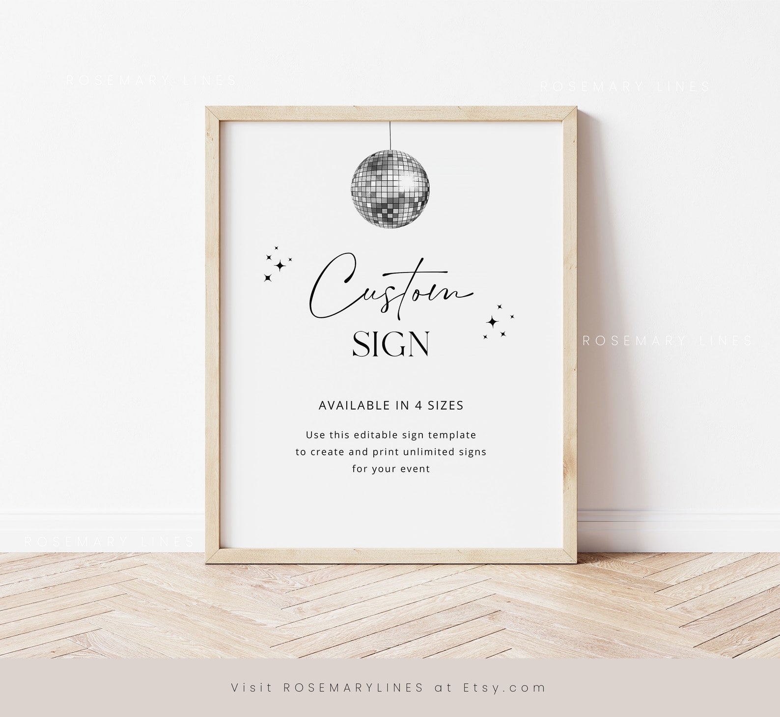 Disco Custom Sign Template Retro Custom Signs Disco Ball - Etsy