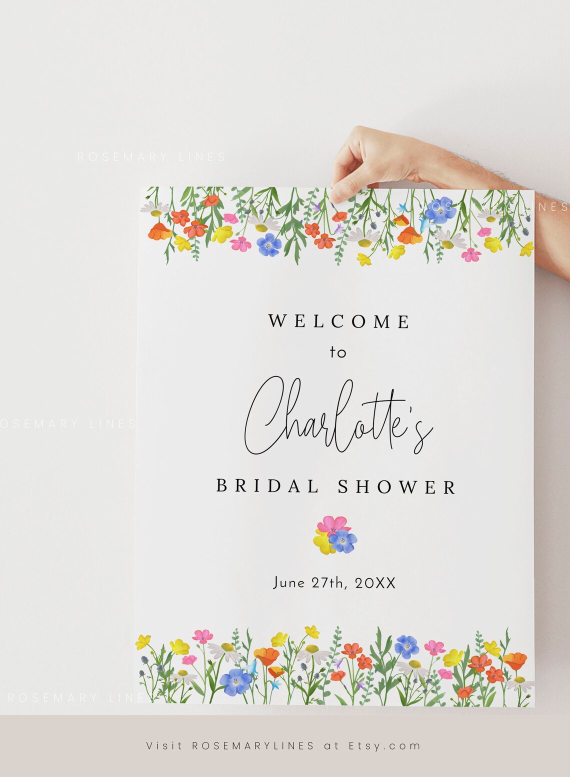 Wildflower Welcome Sign Template Colorful Wild Meadow Bridal - Etsy
