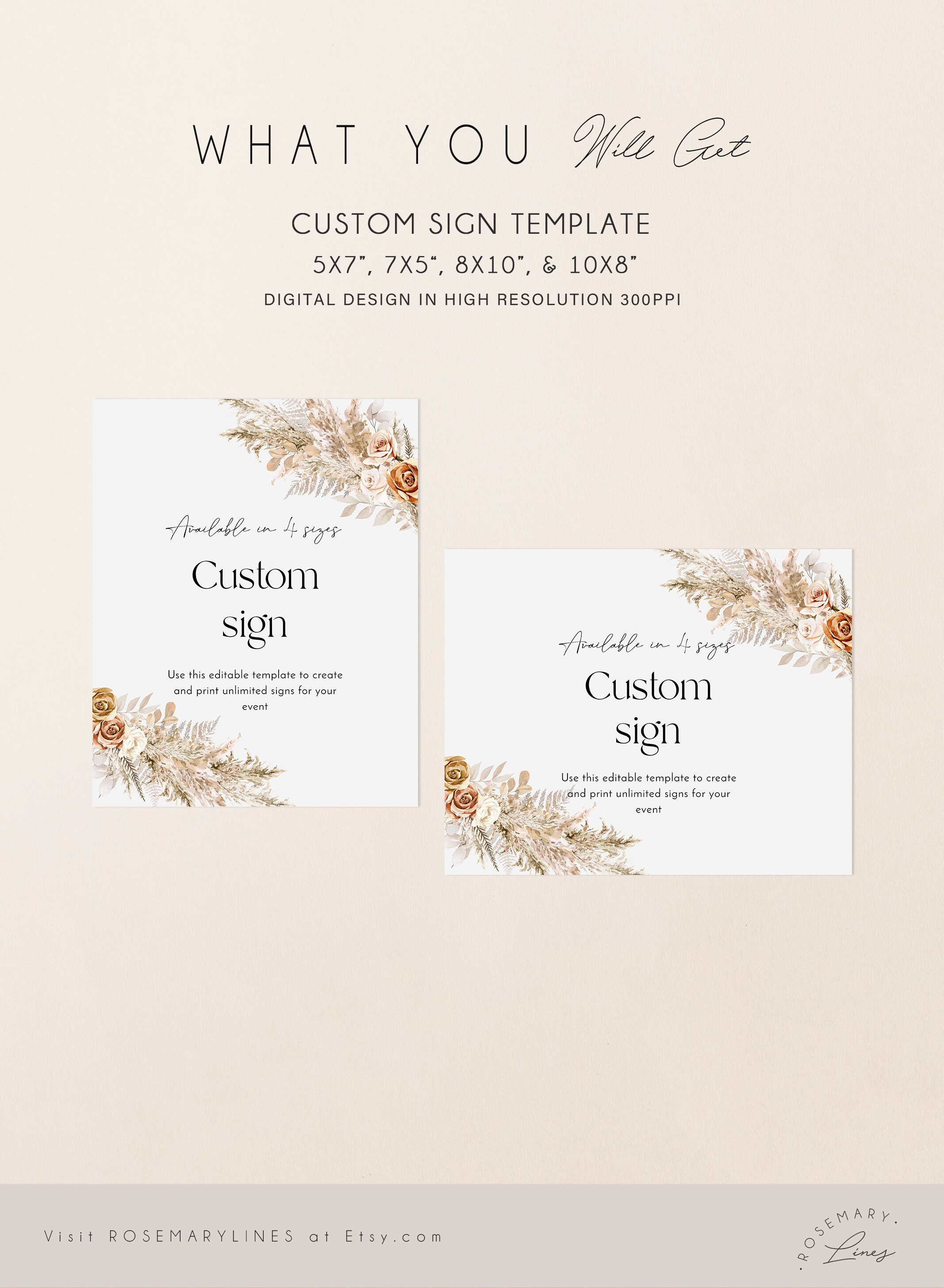 Templates Invitations & Announcements peach earthy shower signs #139 ...
