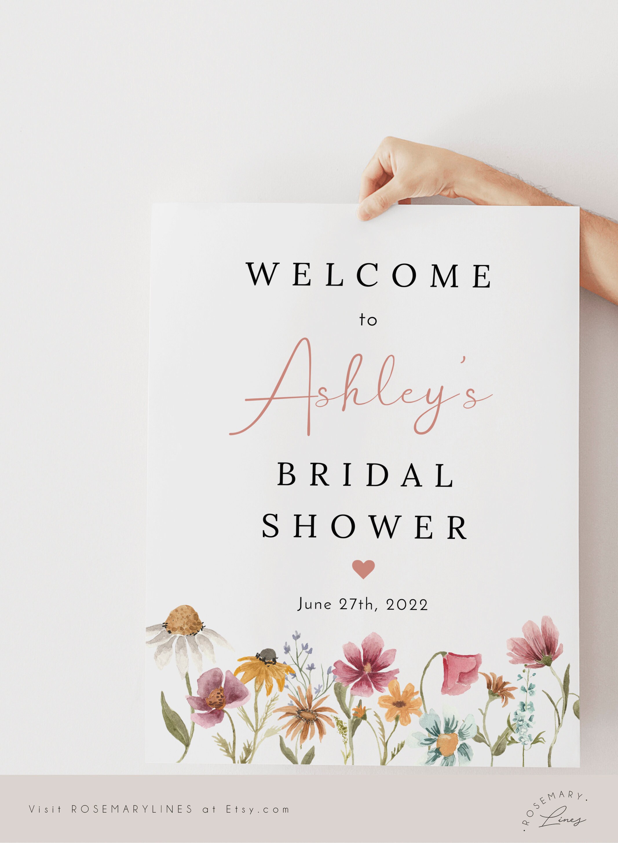 Wildflower Bridal Shower Welcome Sign Template, Colorful Floral Welcome ...
