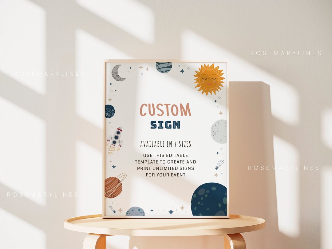 Outer Space Custom Sign Template Galaxy Custom Signs Solar System ...
