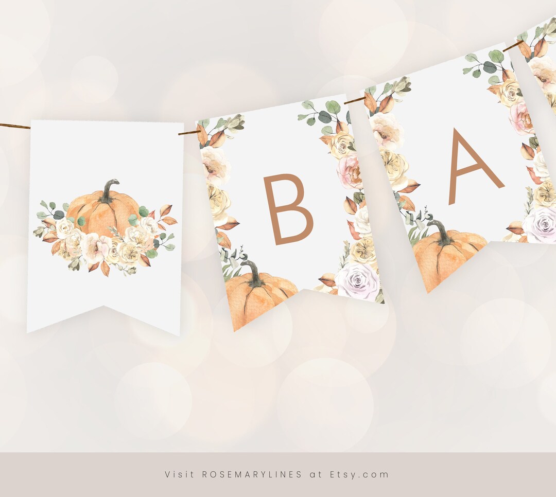 Fall Banner Template, Pumpkin Printable Banner, Diy Banner, Fall ...