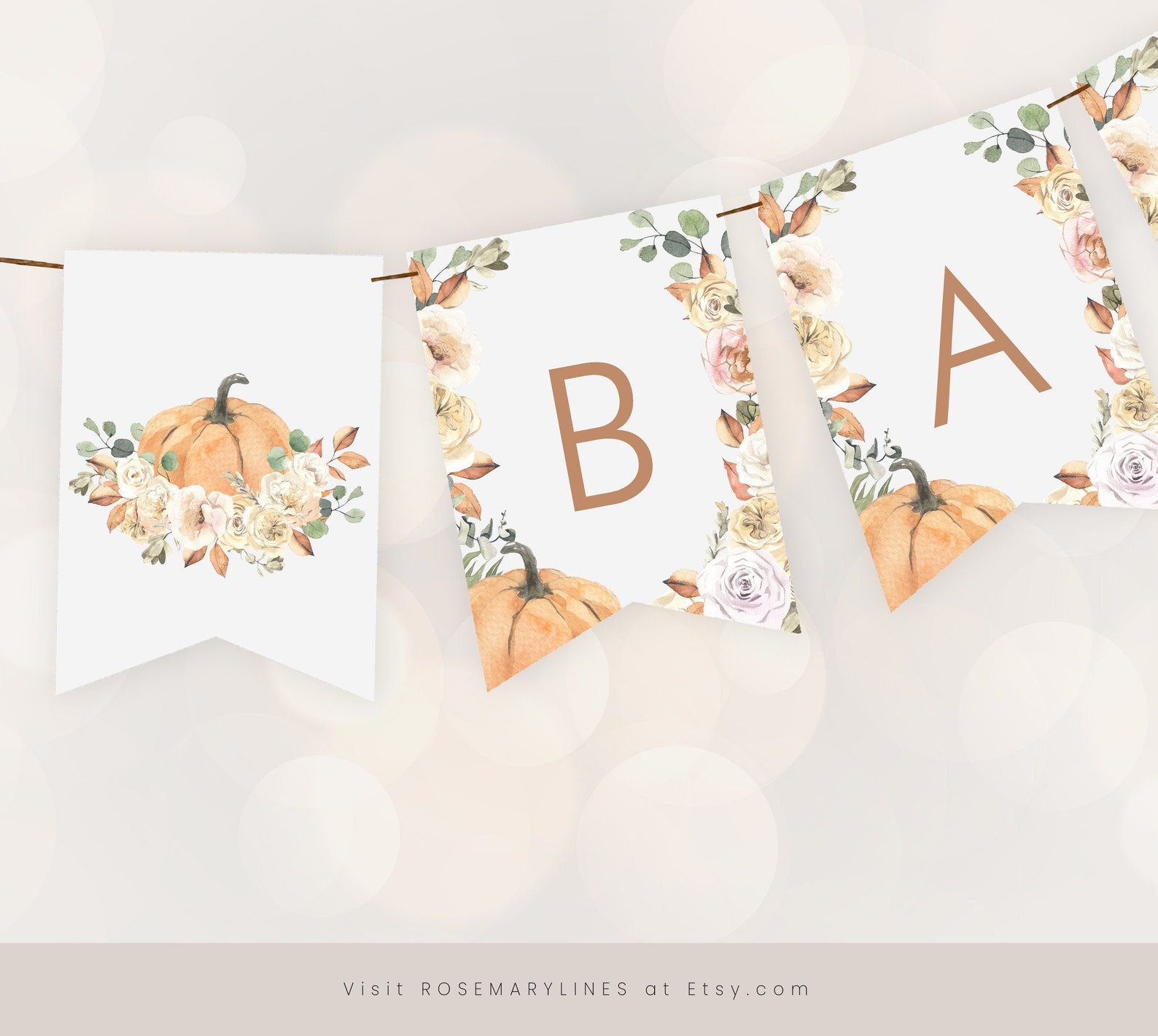 Fall Banner Template Pumpkin Printable Banner Diy Banner | Etsy
