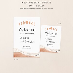 Moon Wedding Welcome Sign Template Boho Desert Welcome Sign - Etsy