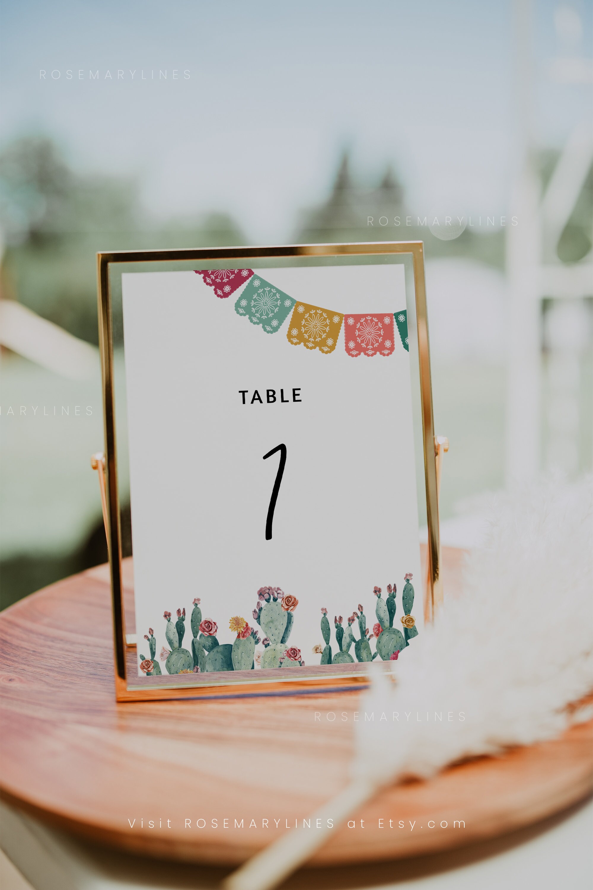 Fiesta Table Numbers, Cactus Table Number Template, Mexican Desert ...