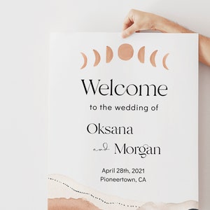 Moon Wedding Welcome Sign Template Boho Desert Welcome Sign - Etsy