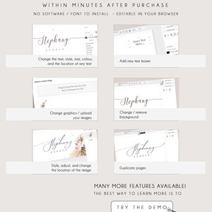 Dusty Rose Eucalyptus Custom Sign Template, Pampas Grass Wedding Signs ...