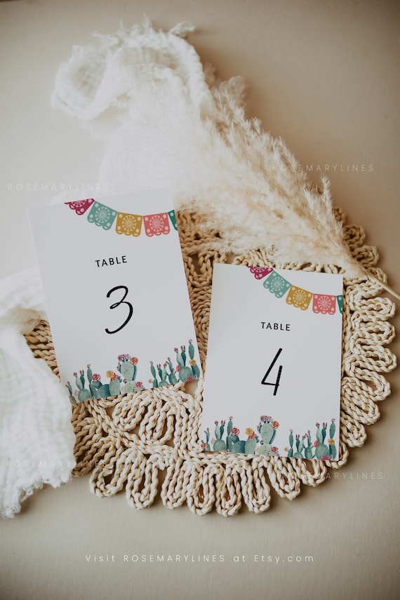 Fiesta Table Numbers Cactus Table Number Template Mexican - Etsy