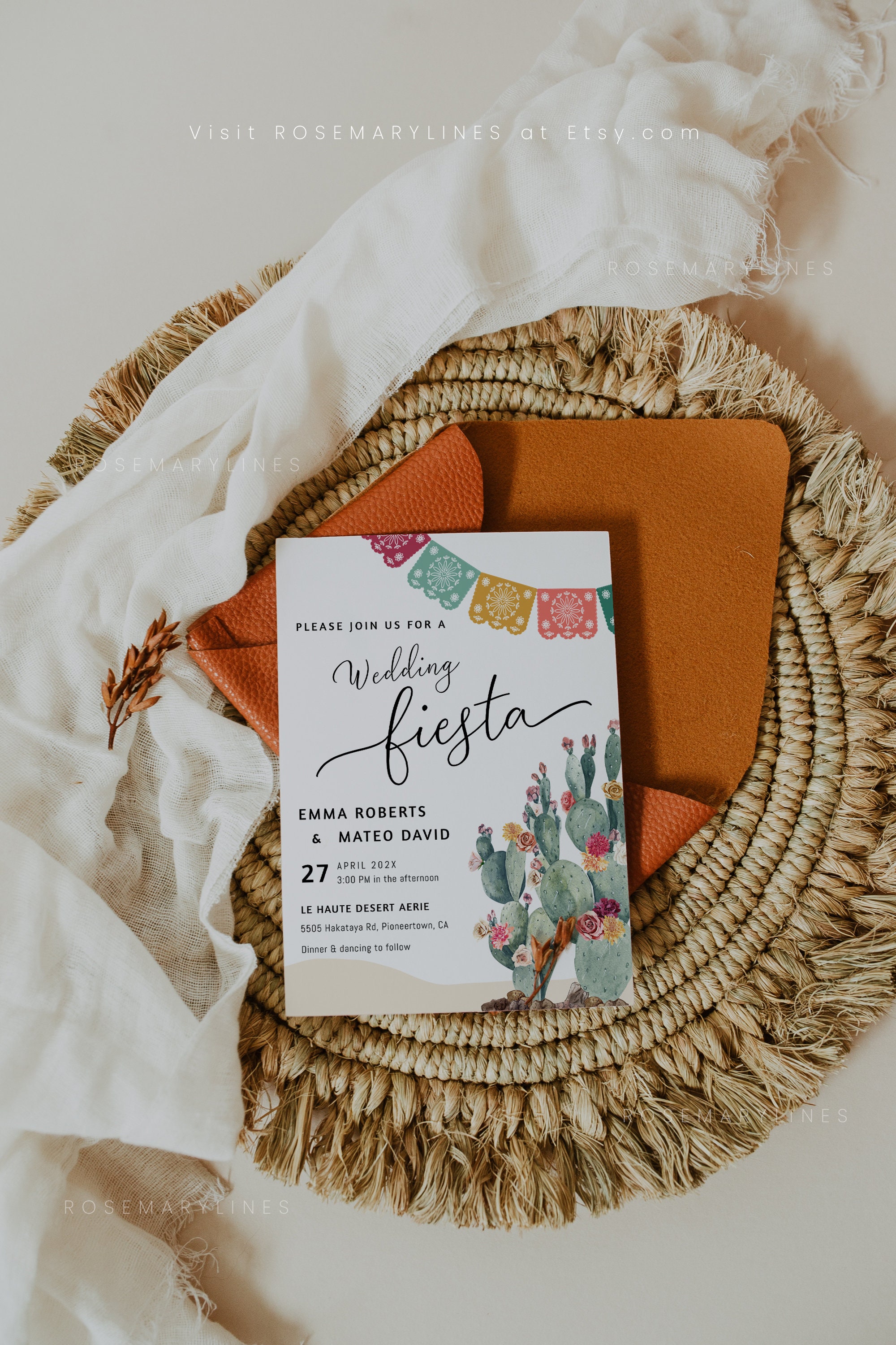 Fiesta Wedding Invitation Template, Mexican Wedding Invitation Set ...