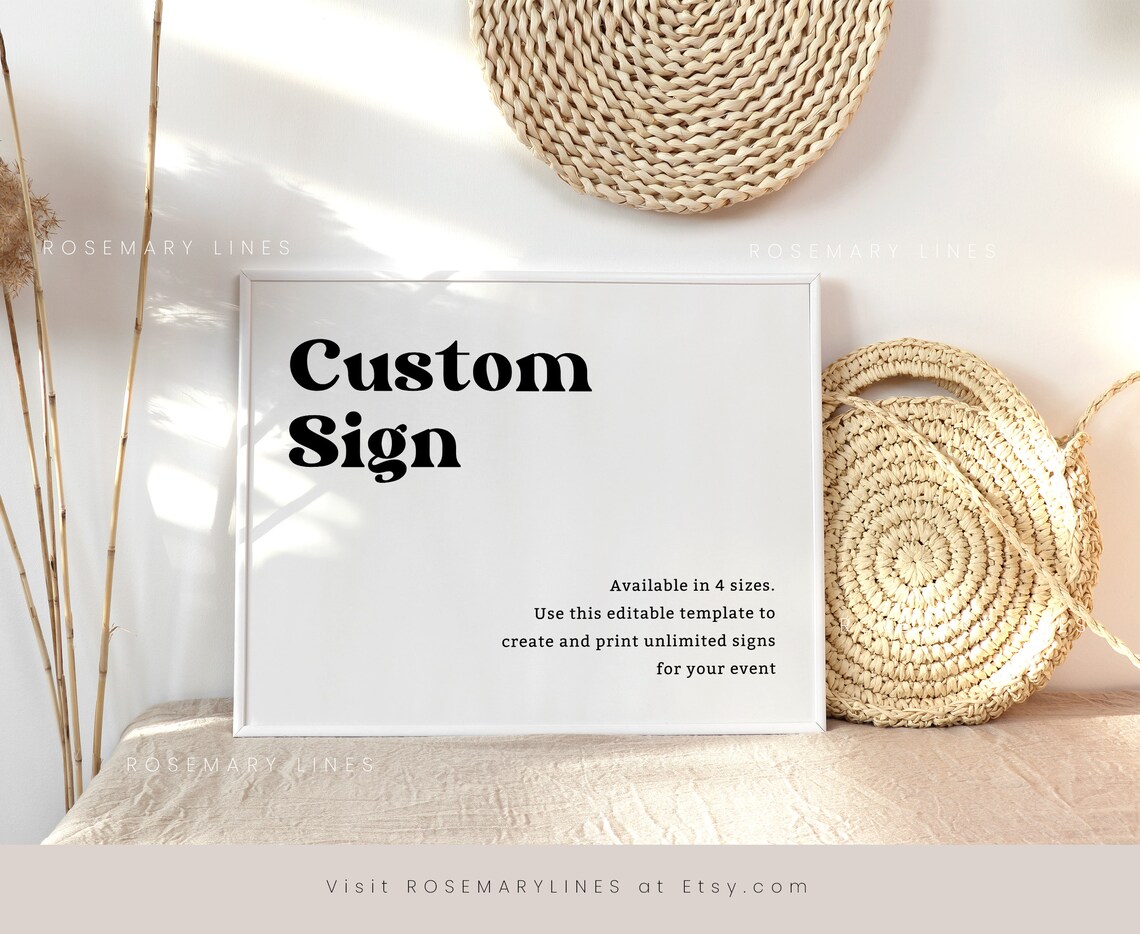 Modern Retro Custom Sign Template Boho 70's Custom | Etsy