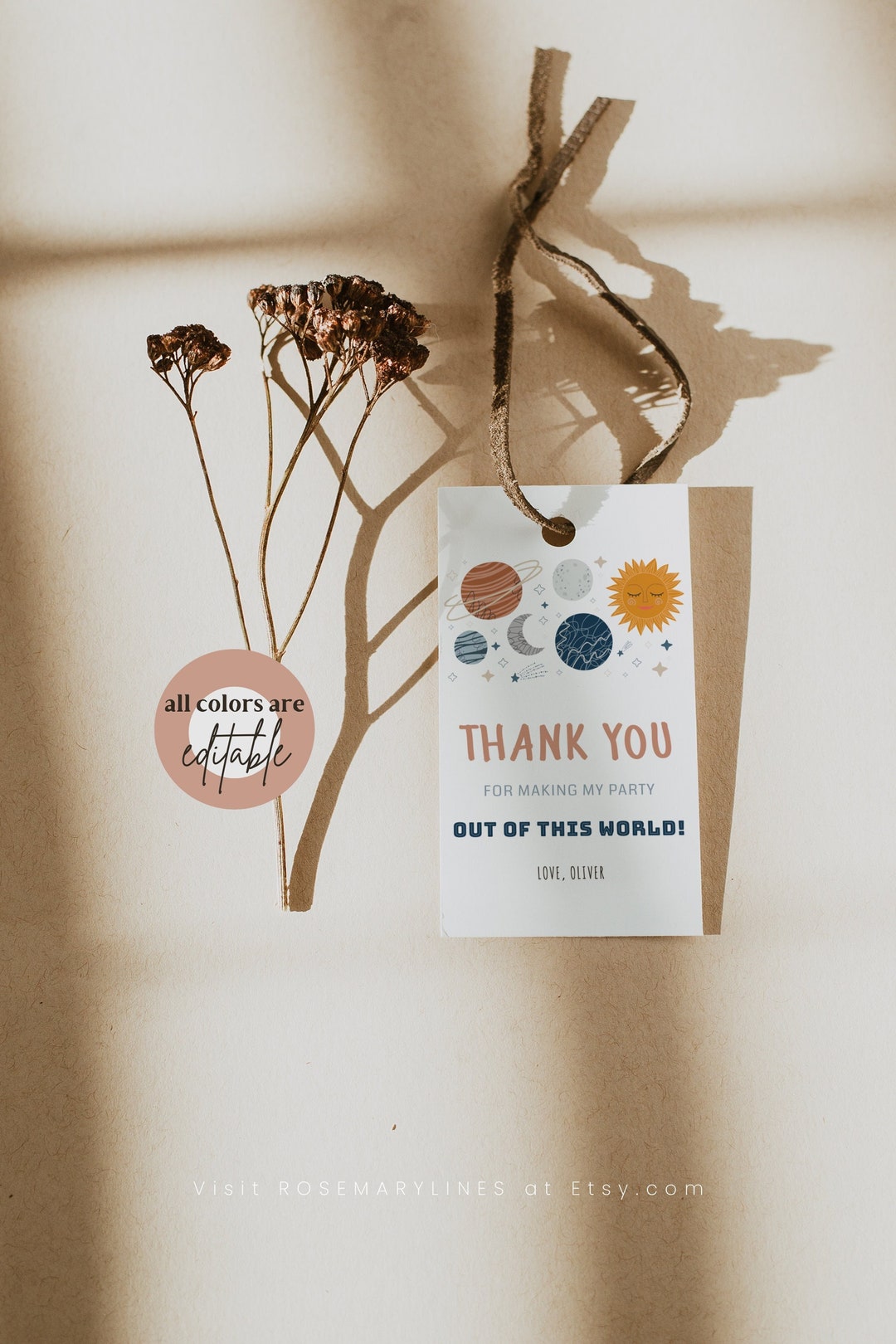 Outer Space Favor Tags, Galaxy Solar System Birthday Favor Tag Template ...