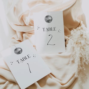 Disco Table Number Template, Retro Table Numbers, Disco Ball Table ...