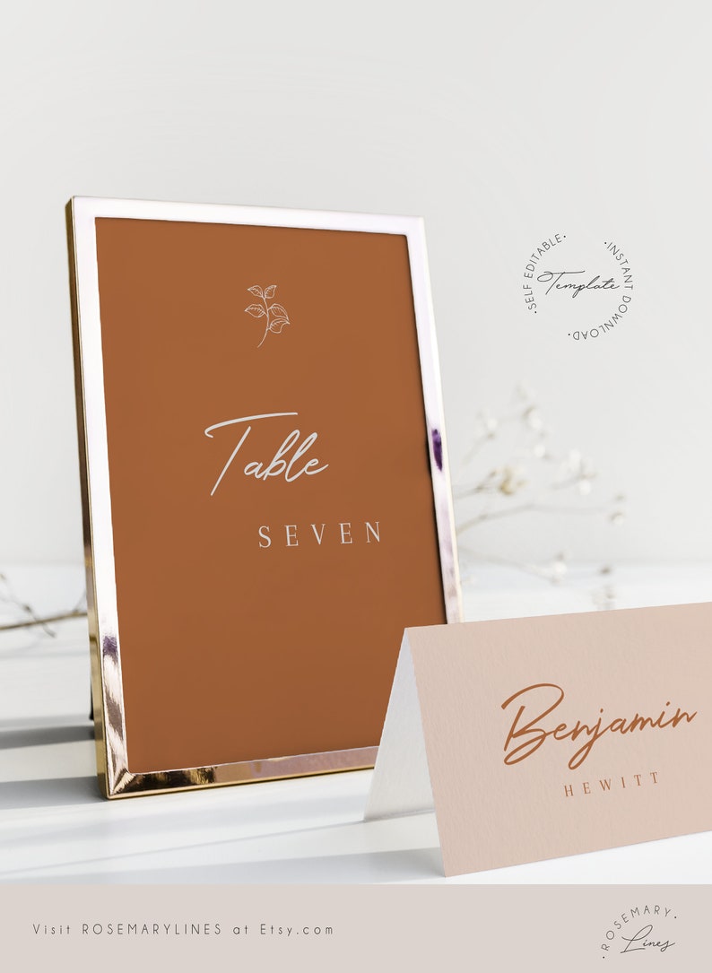 Burnt orange wedding table numbers earth tones table number | Etsy