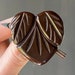 Vintage Mid-century Brown Bakelite Arrow Through Heart Pin Brooch - Etsy