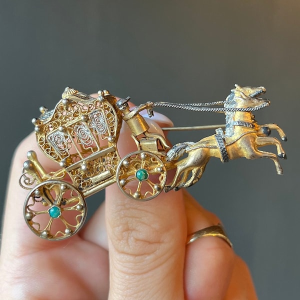 Horse and Carriage Pin - Etsy