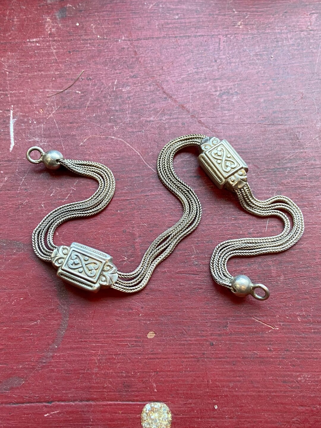 Antique Victorian Sterling Silver Slide Chain - Etsy