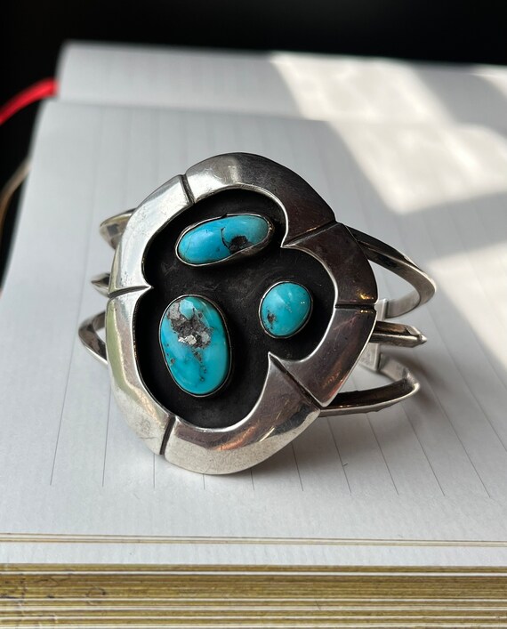 Vintage Native American Navajo Sterling Silver & Turq… - Gem
