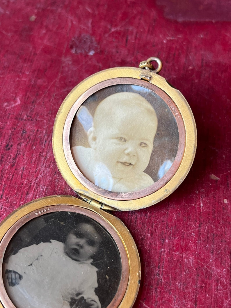 Antique Victorian Gold Fill Rhinestone Picture Locket Pendant - Etsy