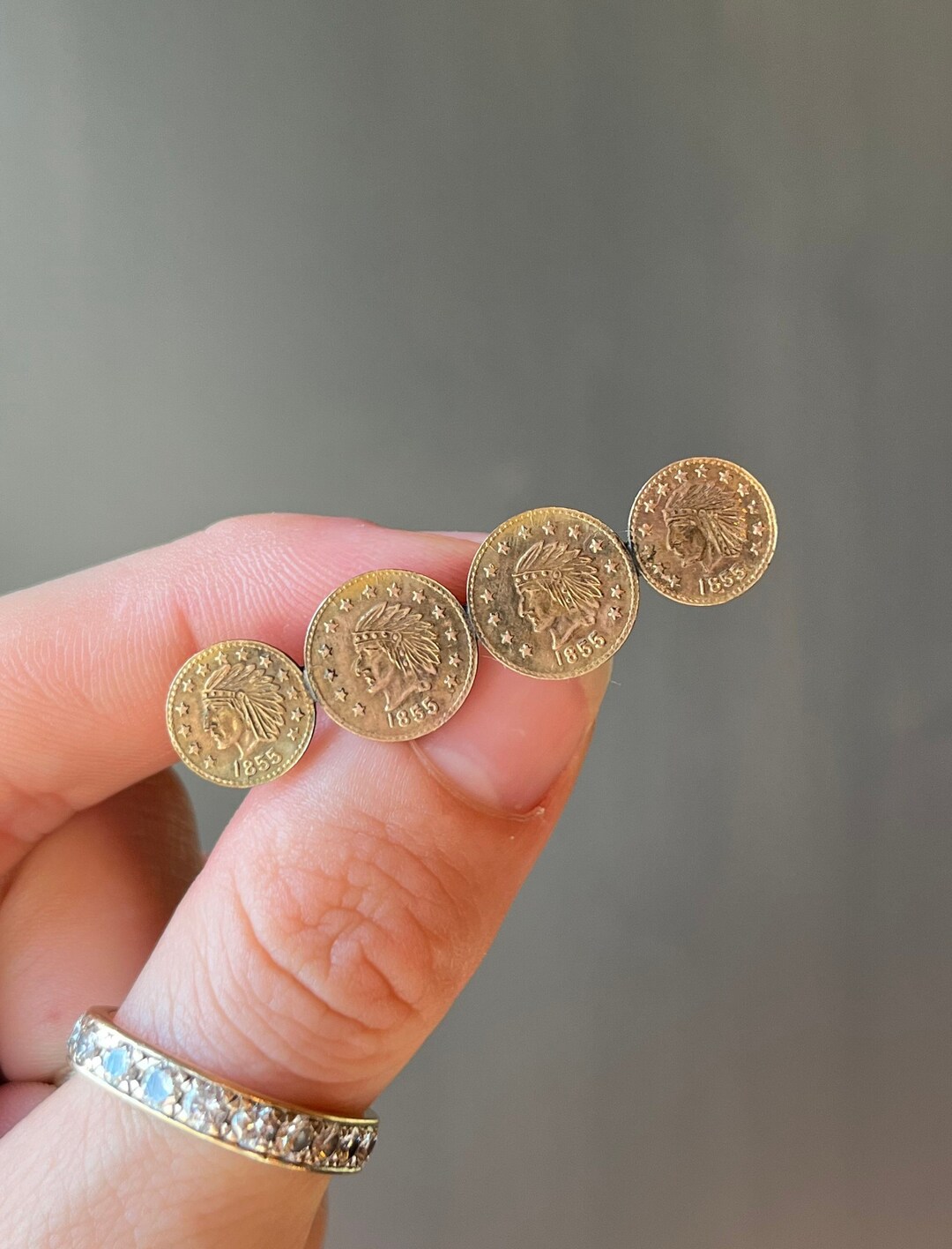 Antique 1855 Gold Fill California Indian Head Coin Pin Brooch - Etsy