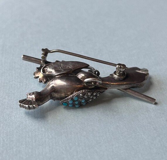 Antique Victorian Silver Seed Pearl & Persian Turquoi… - Gem