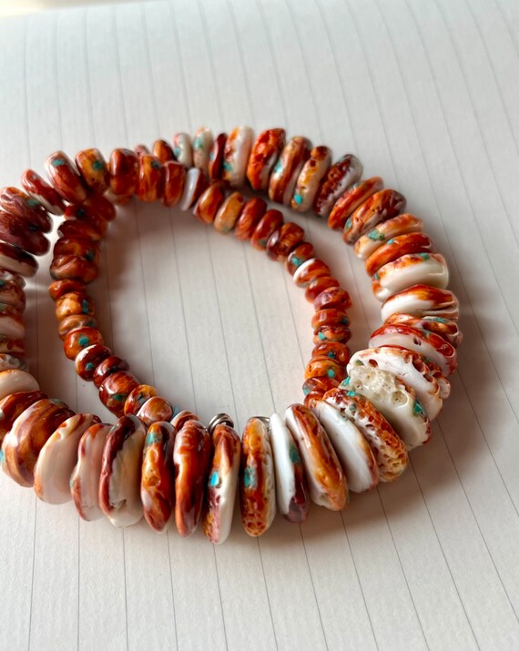 Contemporary Turquoise Inlaid Orange Spiny Oyster She… - Gem