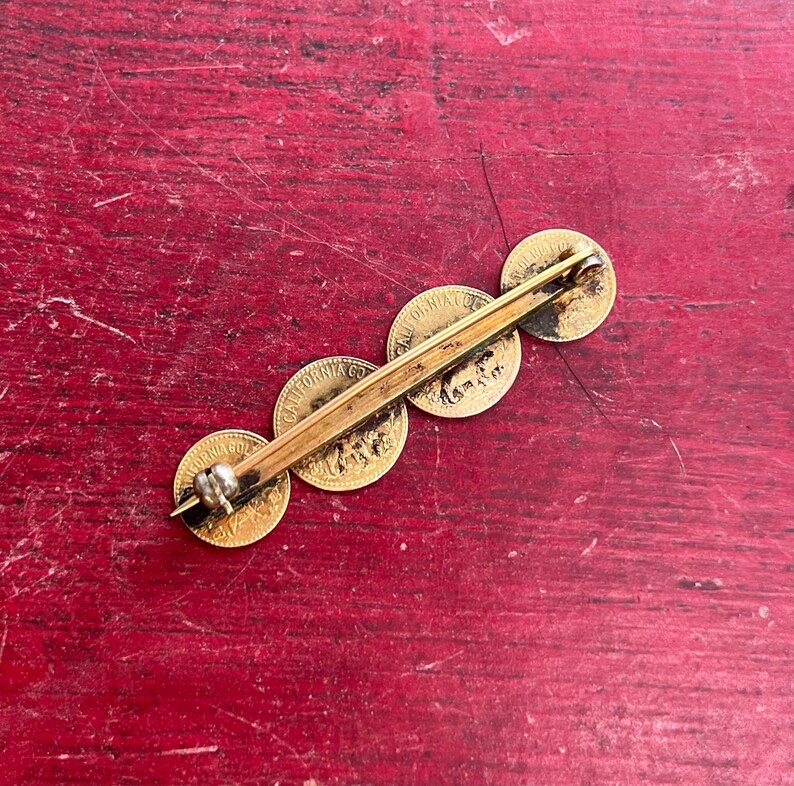 Antique 1855 Gold Fill California Indian Head Coin Pin Brooch - Etsy