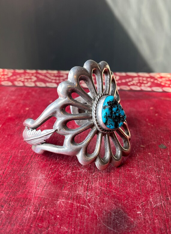 Vintage Native American Navajo Sterling Silver & Turq… - Gem