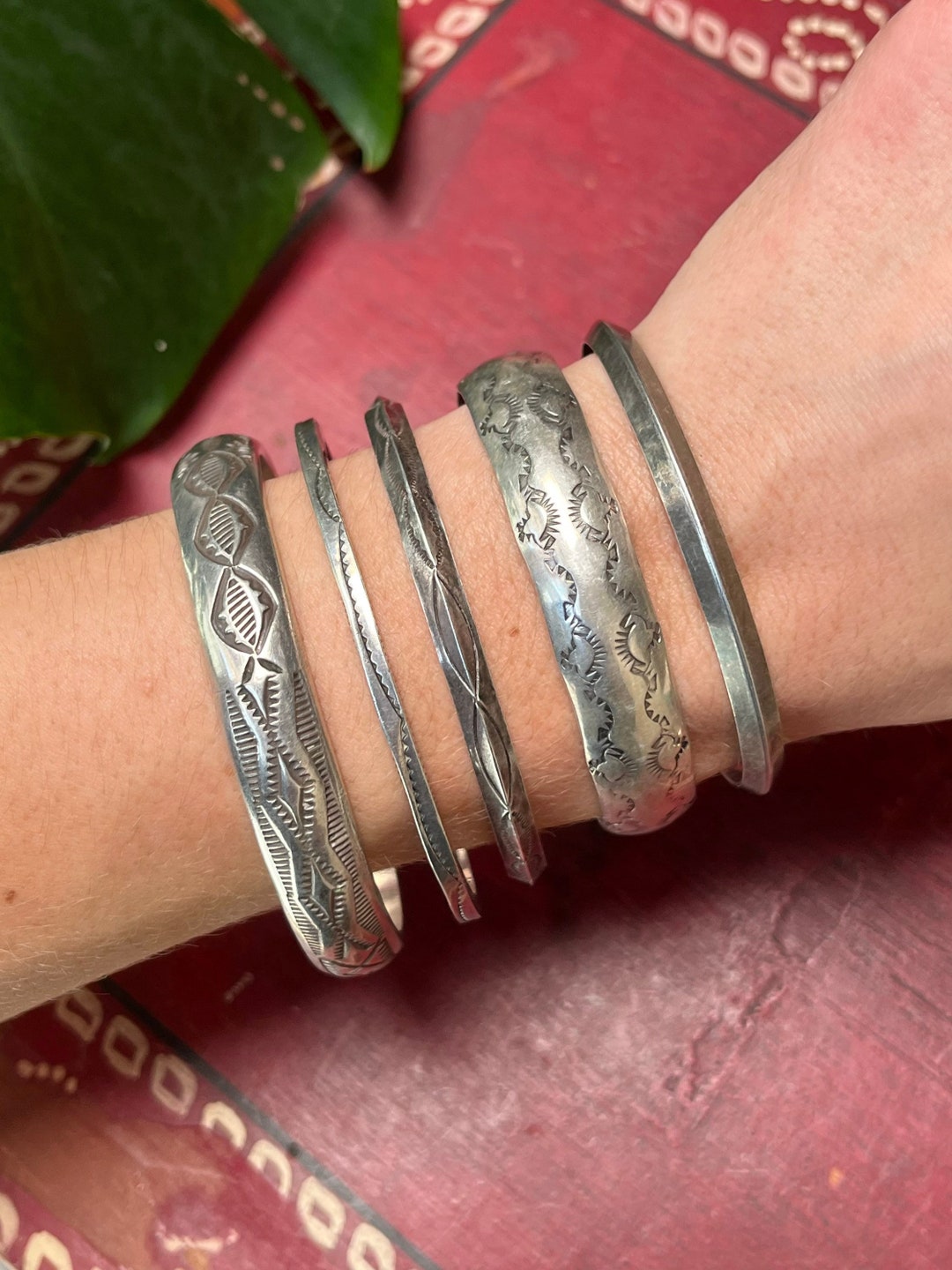 Vintage Native American Sterling Silver Bangle Bracelets - Etsy