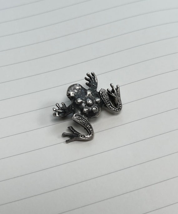 Vintage Mexico Sterling Silver Bumpy Frog / Toad Lape… - Gem