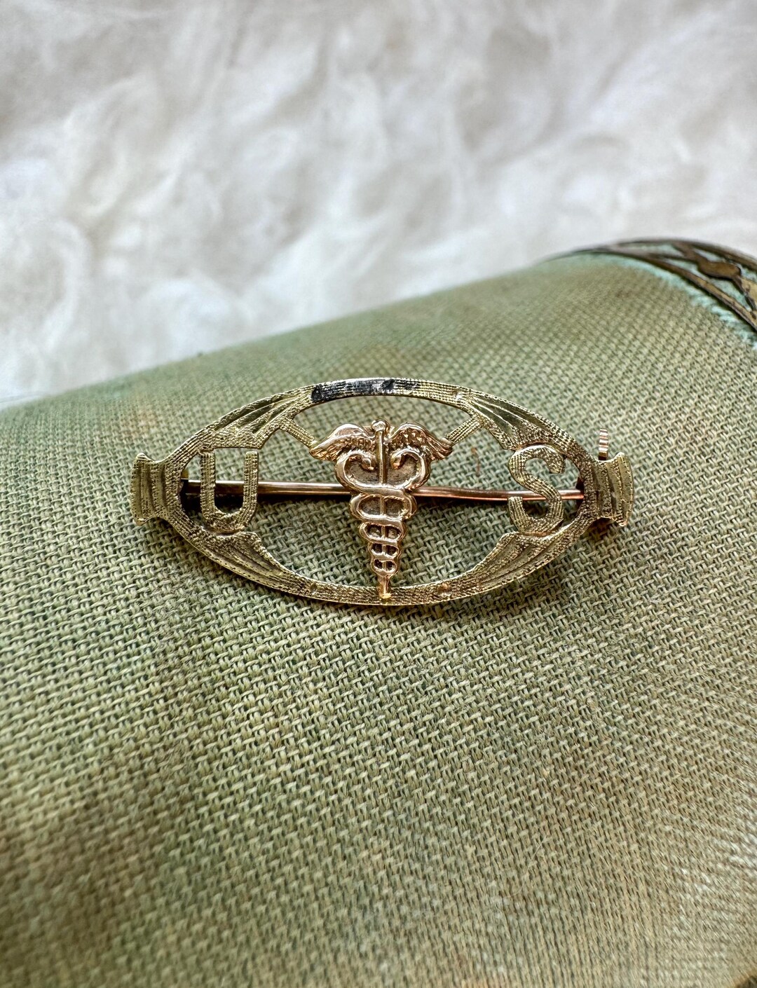 Vintage 10K Gold US Military Medical Caduceus Pin Brooch - Etsy