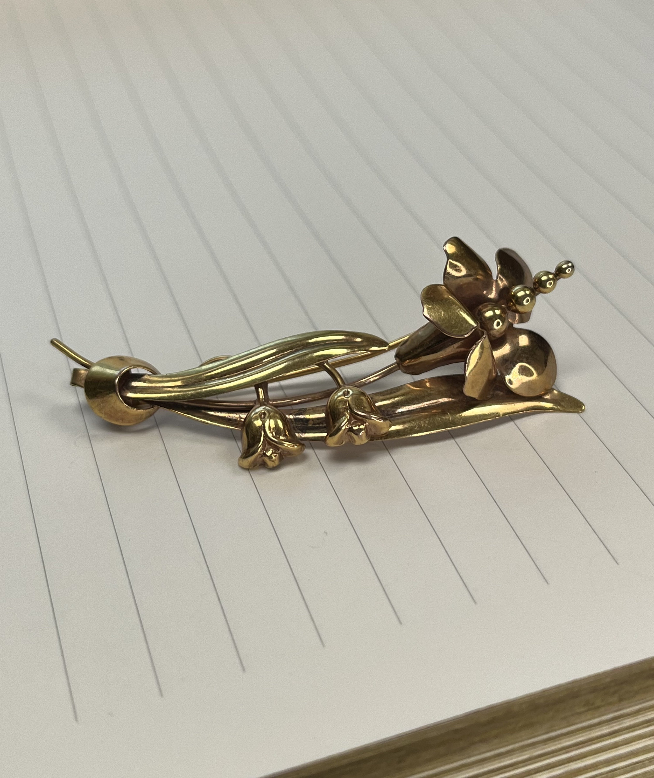 Antique 10K Yellow Gold Floral Spray Bouquet Pin Brooch - Etsy