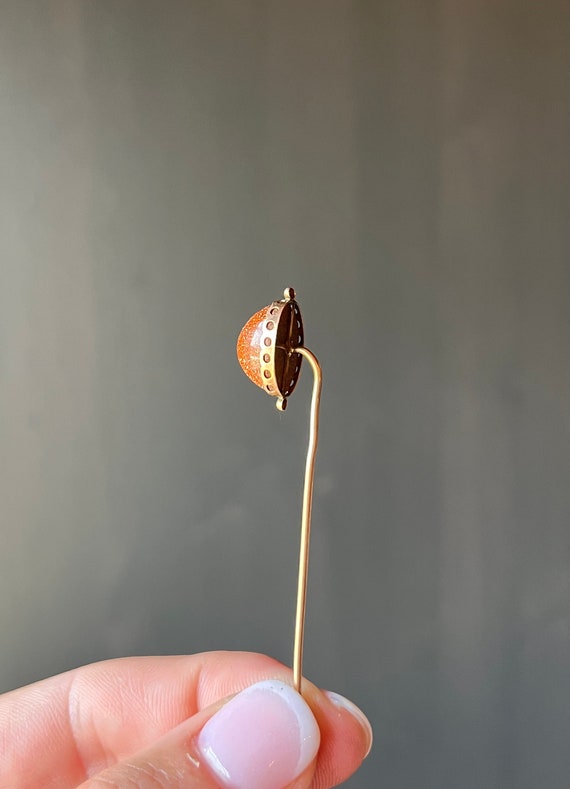 Antique Gold & Goldstone Stick Pin - Gem
