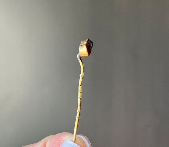 Antique Gold Filled Red White & Blue Rhinestone Stick… - Gem