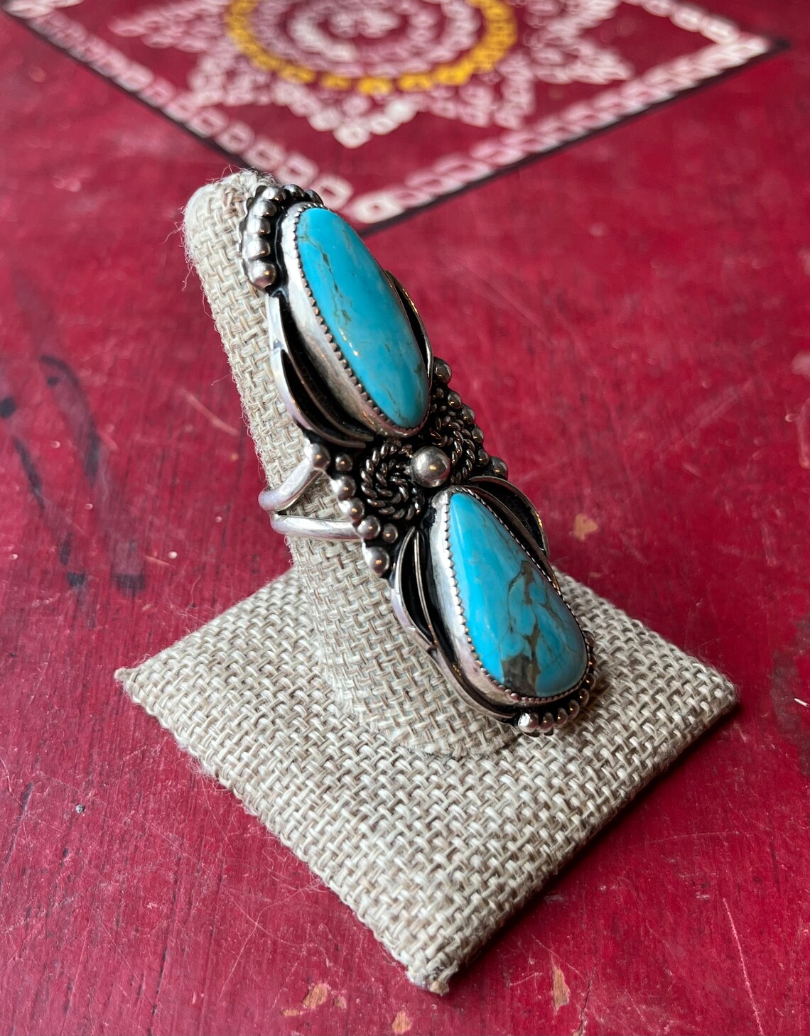 Sz 8.75 ~ Large Contemporary Native American Shay Sterling Silver ...
