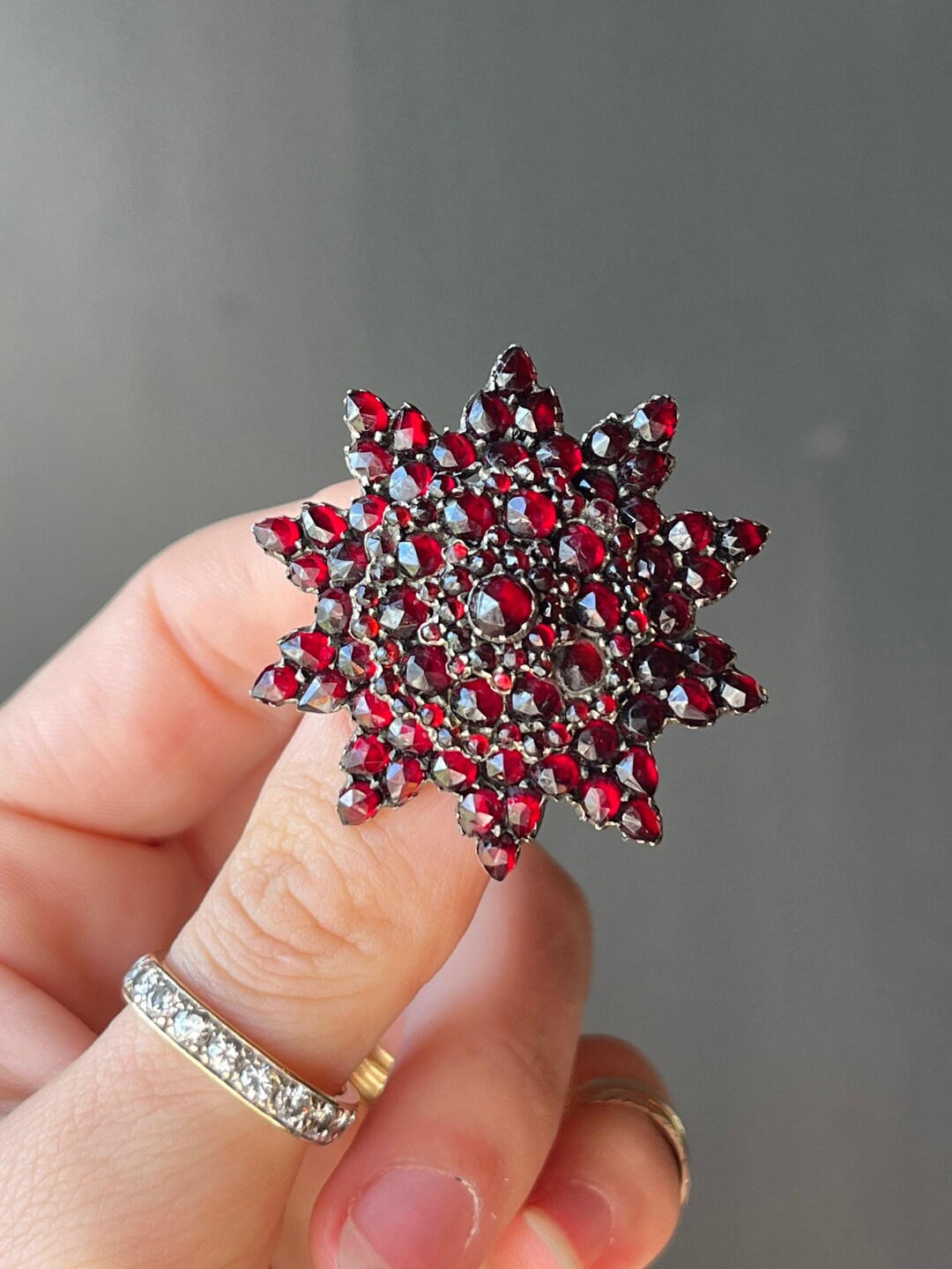 Antique Circa 1870's Czechoslovakian Bohemian Garnet Pin Brooch - Etsy
