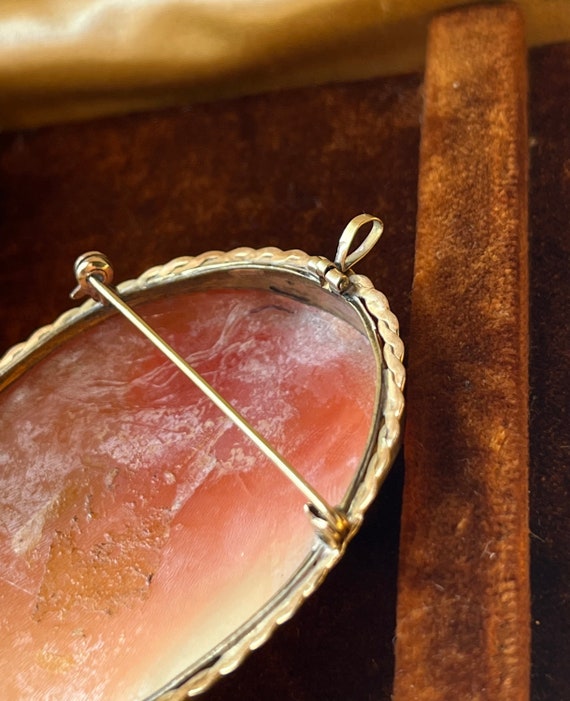 Antique Large Italian Carved Conch Shell Cameo & 14K … - Gem