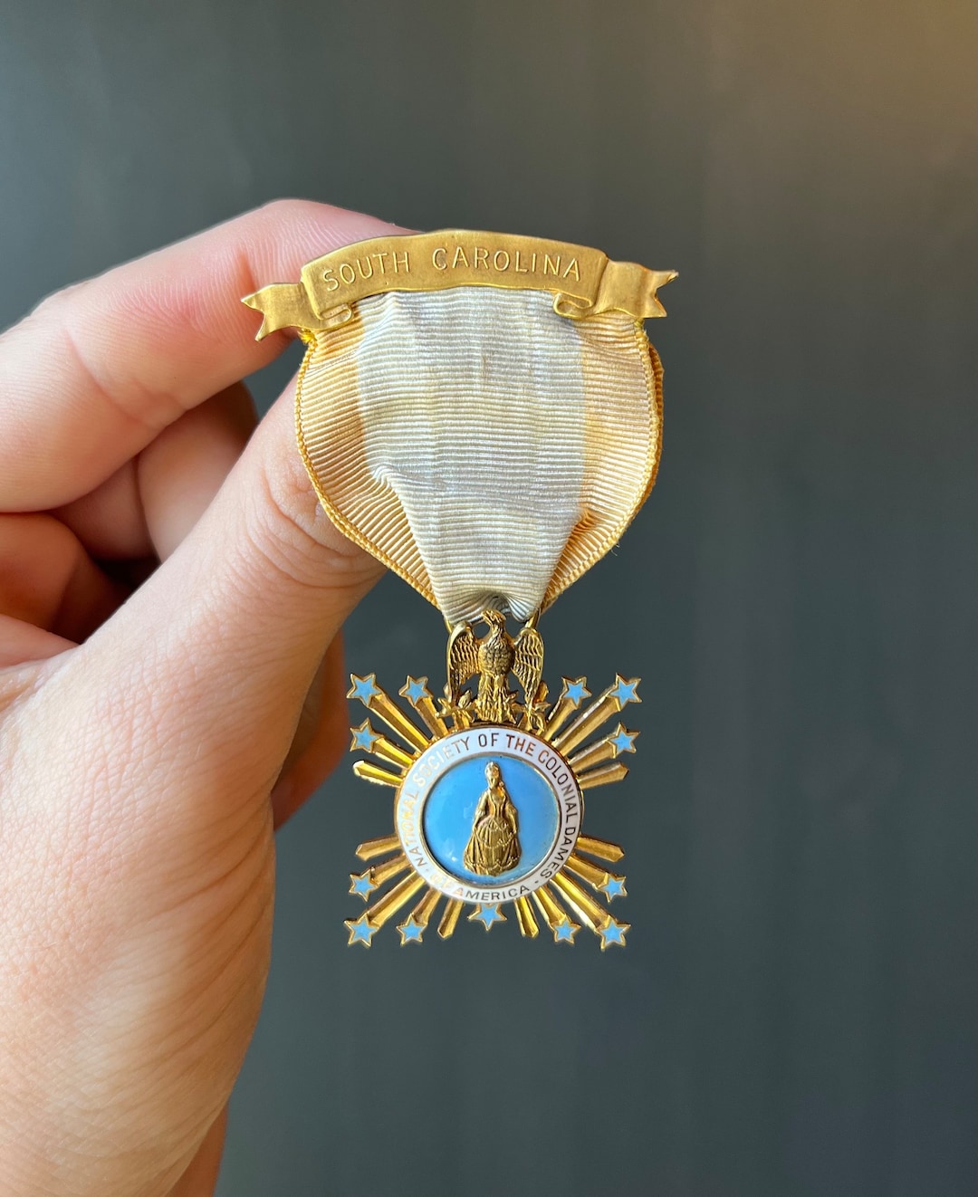 Antique 1931 14K Yellow Gold South Carolina National Society of the ...