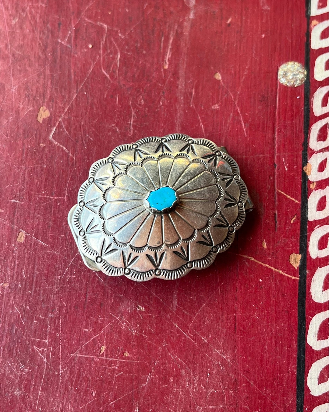 Vintage Native American Navajo Sterling Silver 925 & Turquoise Concho ...