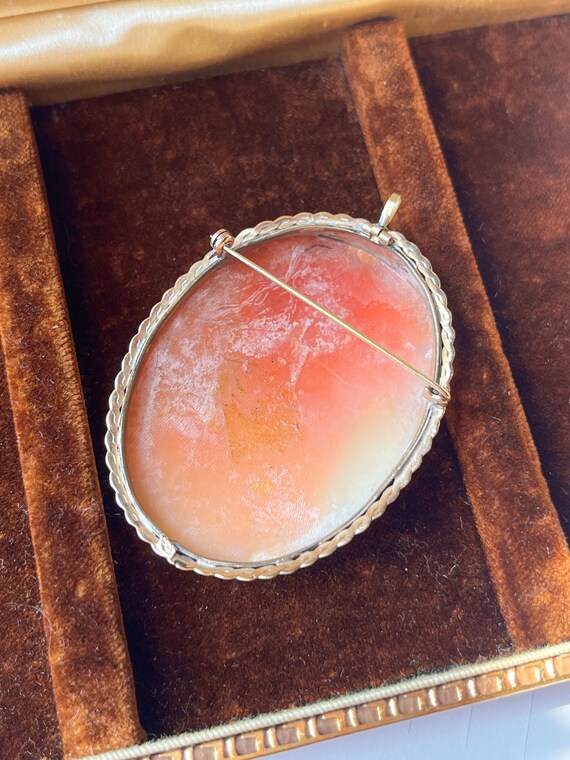 Antique Large Italian Carved Conch Shell Cameo & 14K … - Gem