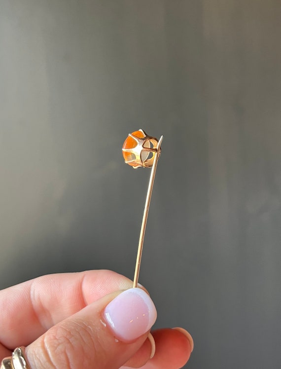 Antique Art Nouveau 14K Gold & Jelly Opal Stick Lapel… - Gem