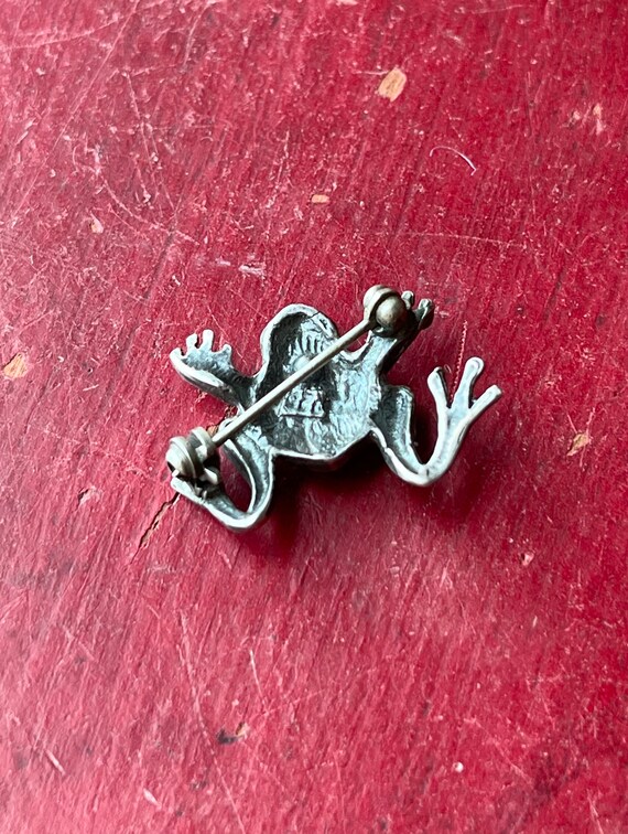 Vintage Mexico Sterling Silver Bumpy Frog / Toad Lape… - Gem