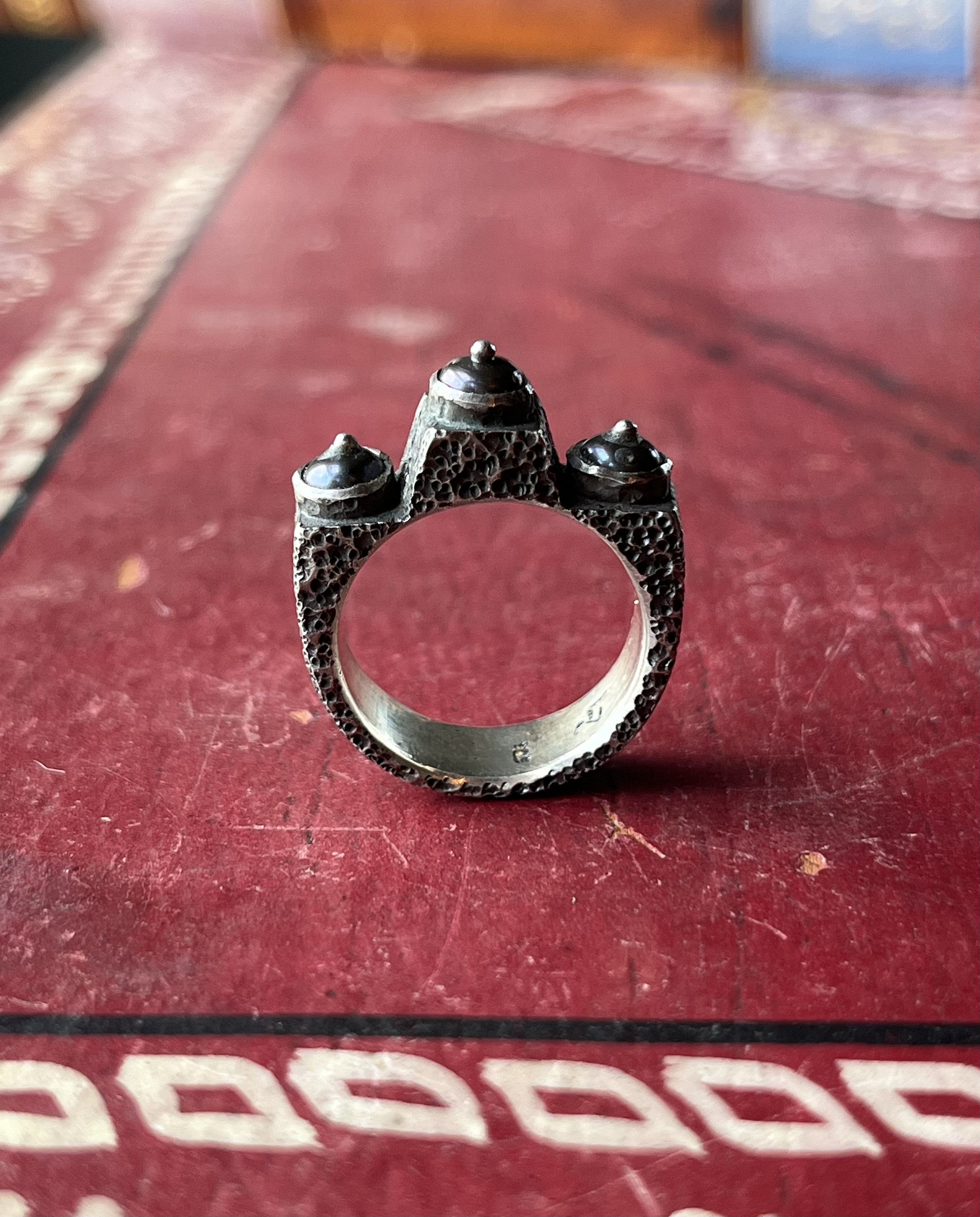 Sz 8 ~ Vintage Lou Zeldis Sterling Silver .925 & Freshwater Black Pearl ...