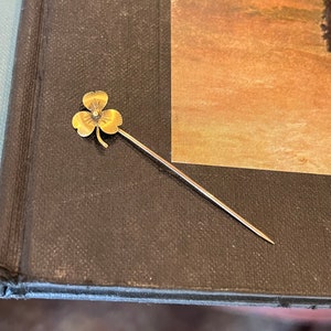 Antique Art Nouveau 12K Yellow Gold 3 Leaf Clover Stick Pin - Etsy
