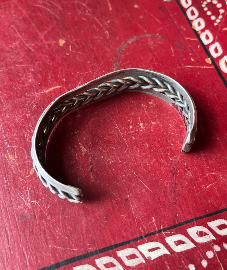 Vintage Native American Navajo Sterling Silver Twisted Wire Stamped ...