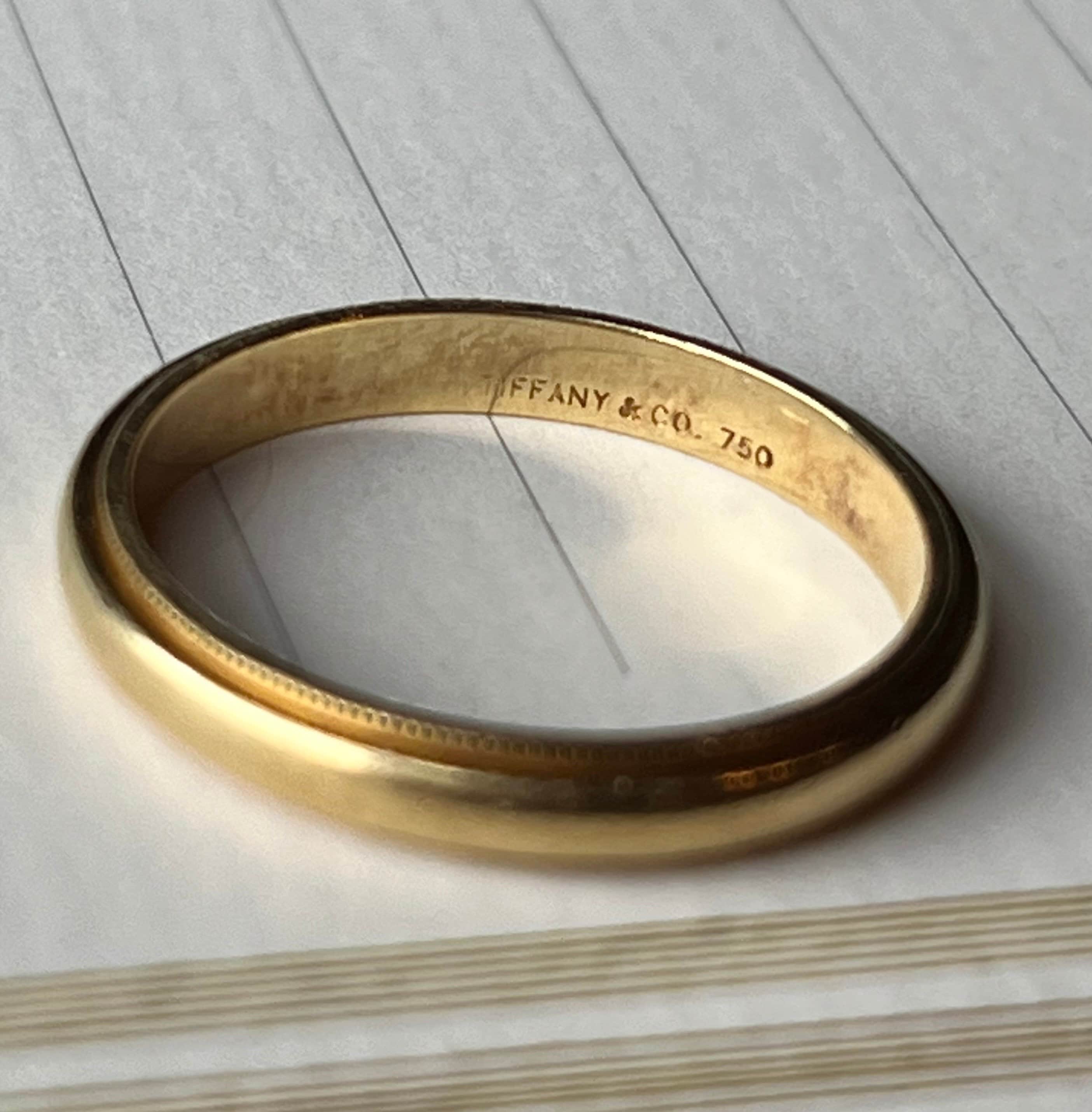 Sz 9 ~ Vintage Tiffany & Co 18K Yellow Gold Wedding Ring Band - Etsy