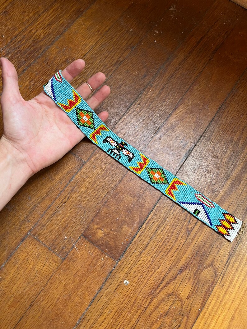 Vintage Native American Handmade Seed Bead Thunderbird Turquoise Hat ...