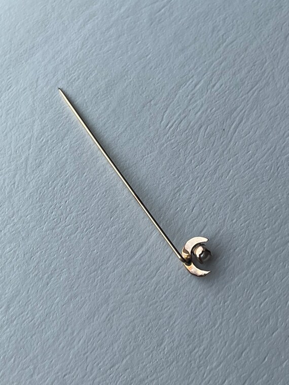 Antique Victorian Solid 8K & 11K Gold Pearl Crescent … - Gem