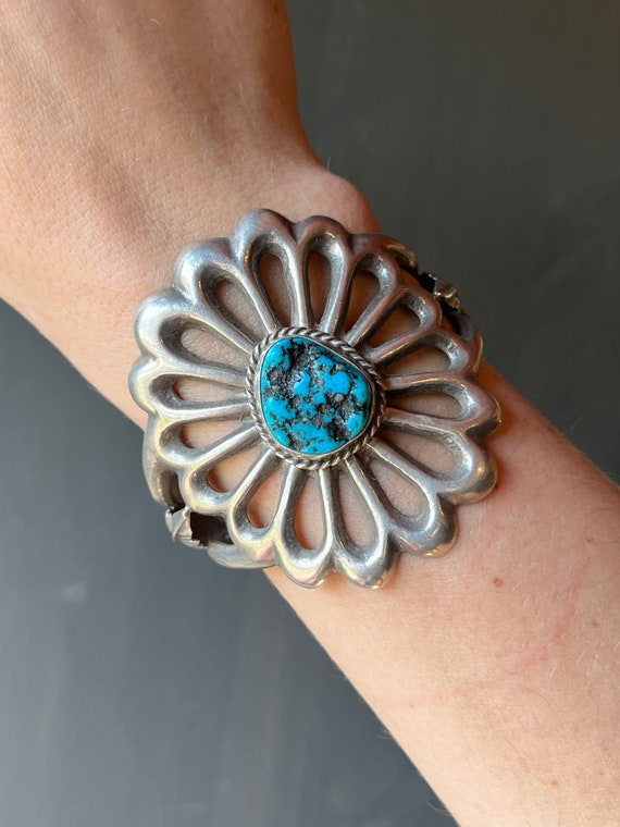 Vintage Native American Navajo Sterling Silver & Turq… - Gem